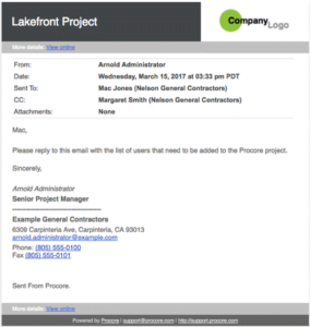 Understanding Procore Emails - SyncEzy