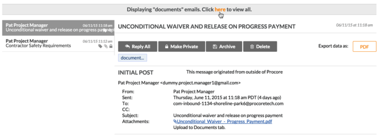 Understanding Procore Emails - SyncEzy